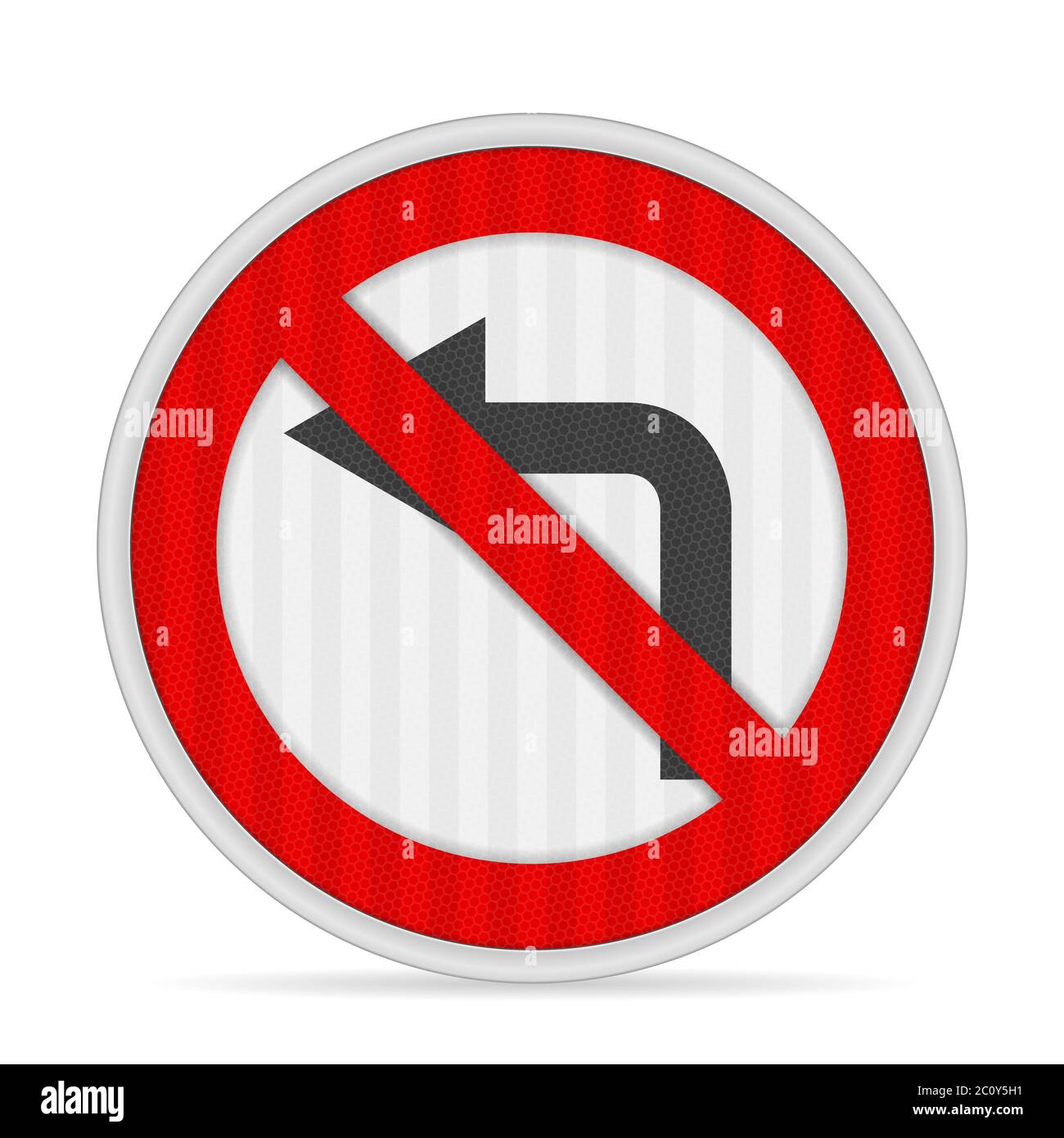 No left turn road sign on a white background. Vector illustration Stock ...