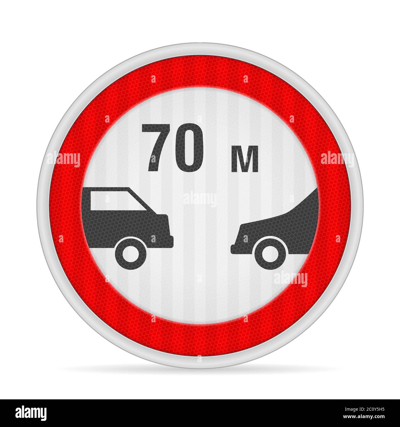 Minimum following distance road sign on a white background. Vector ...