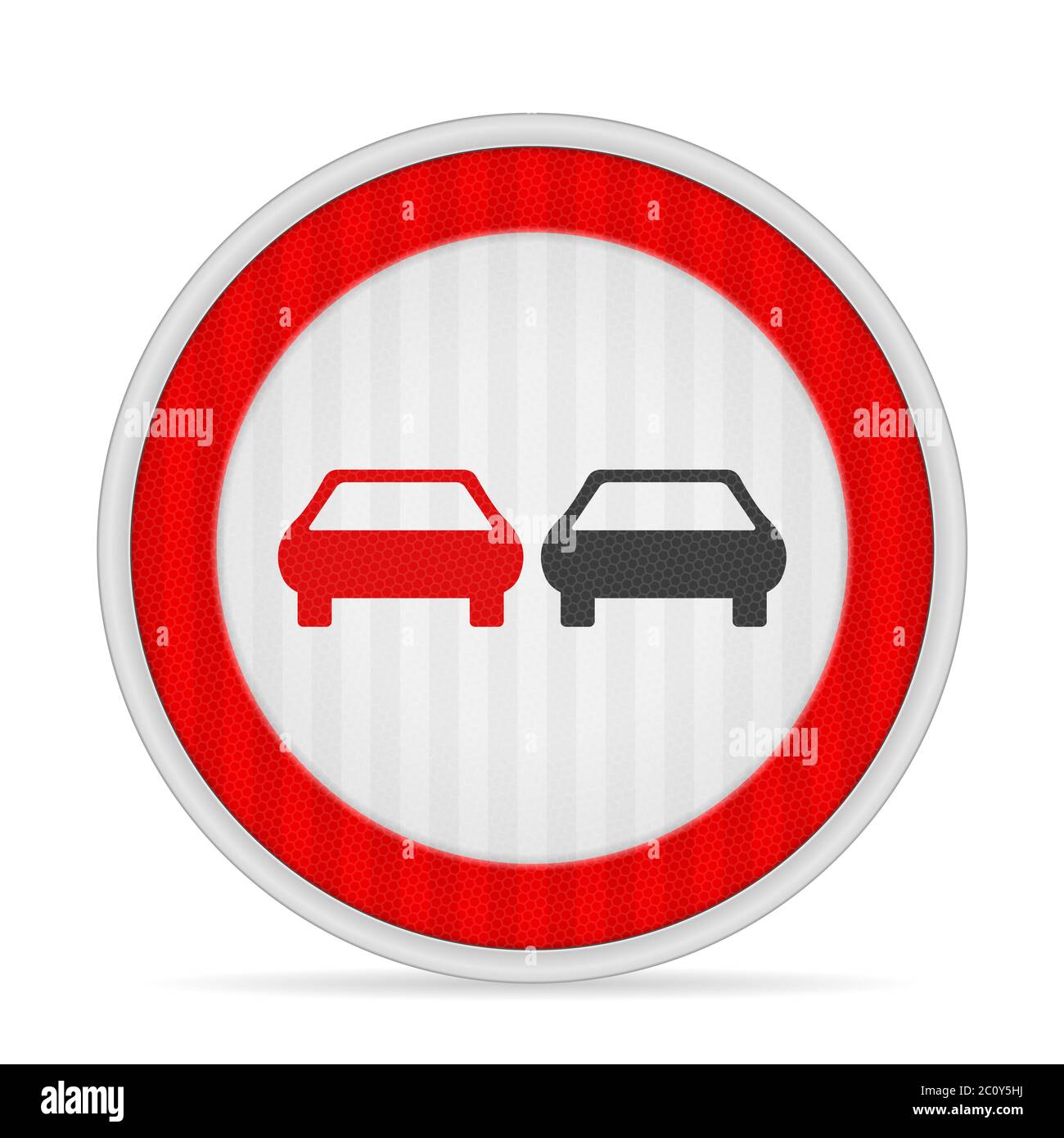 No overtaking road sign on a white background. Vector illustration ...