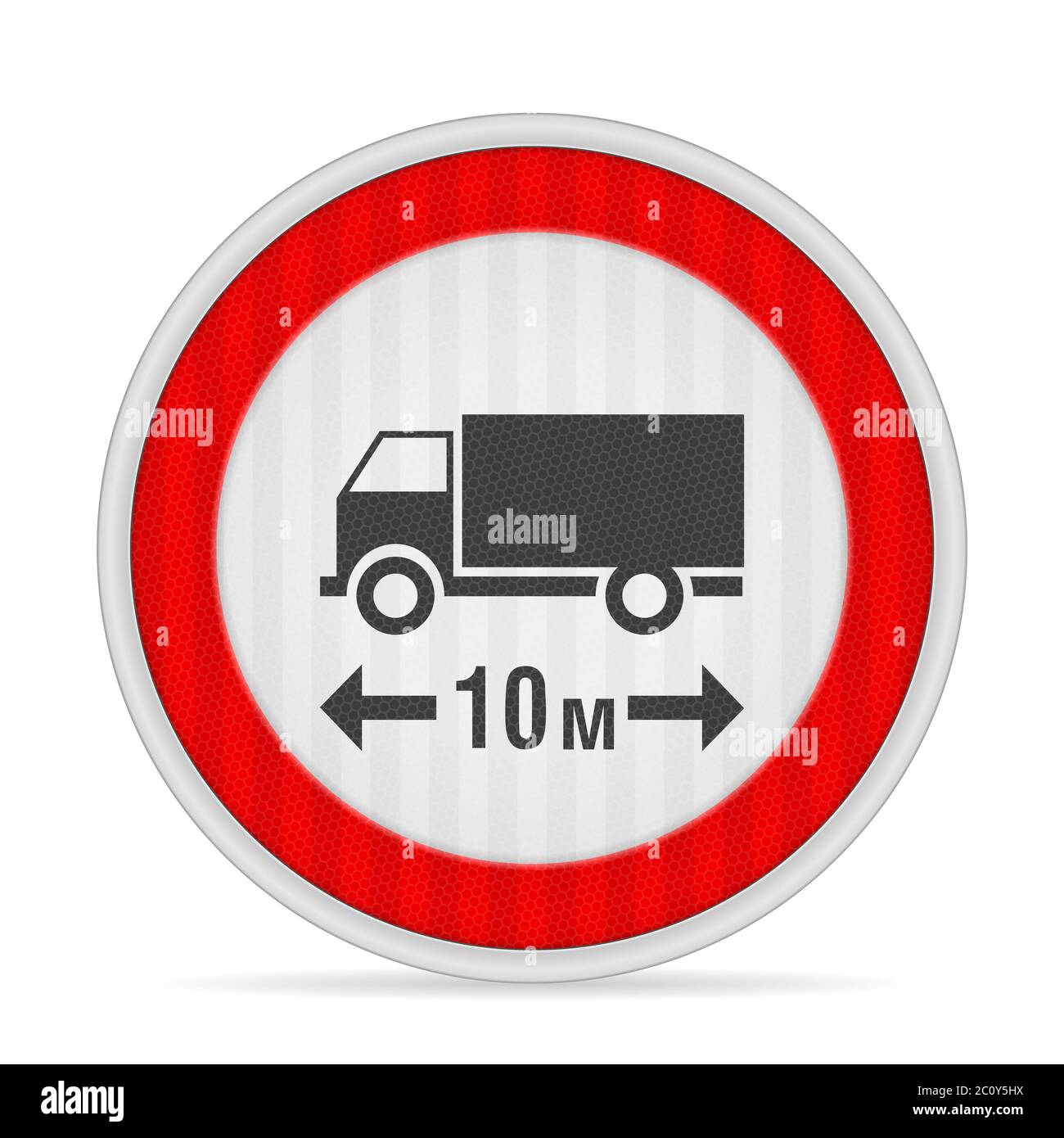 Length restriction road sign on a white background. Vector illustration ...