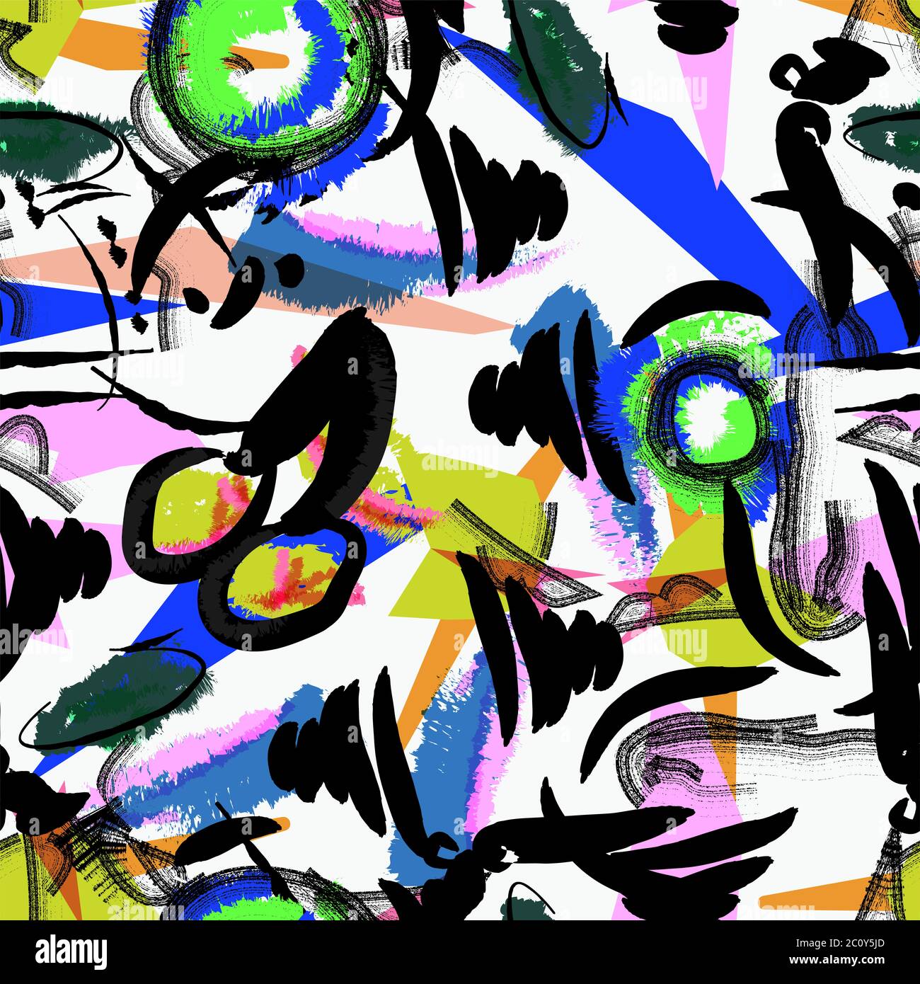 Vector rough brush stroke and abstract layer shapes seamless repeat ...