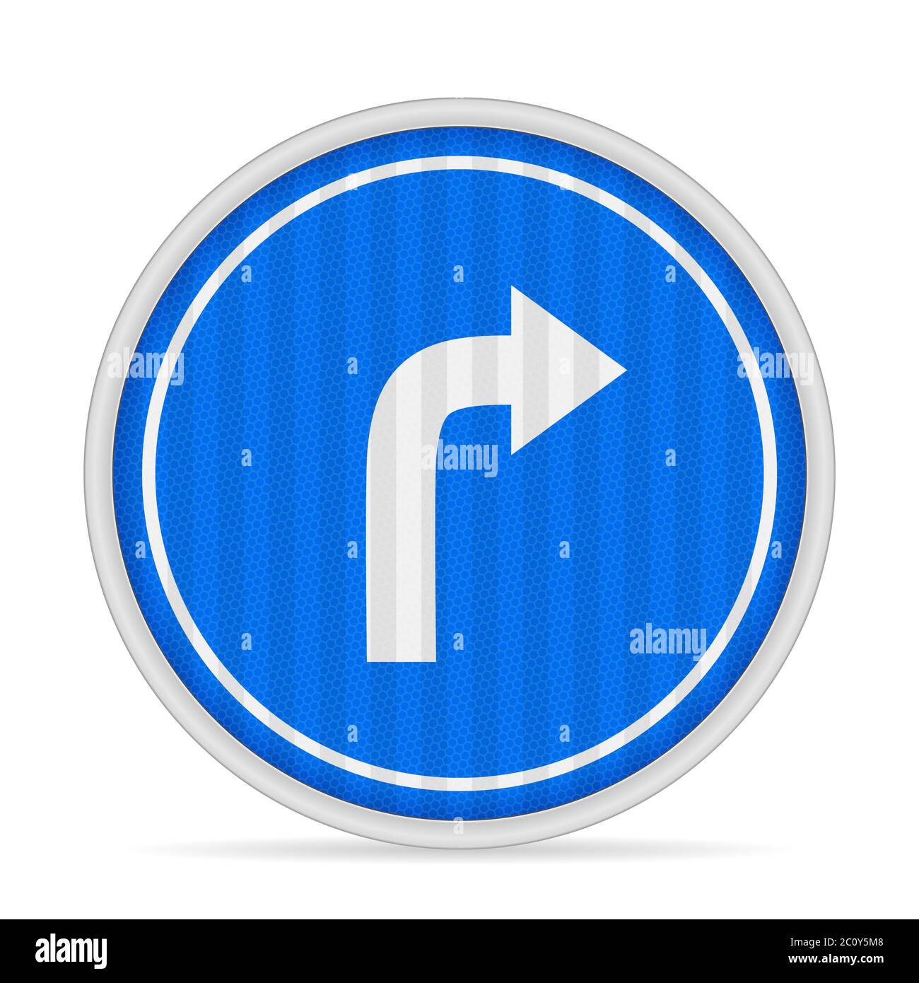 Right turn only road sign on a white background. Vector illustration ...