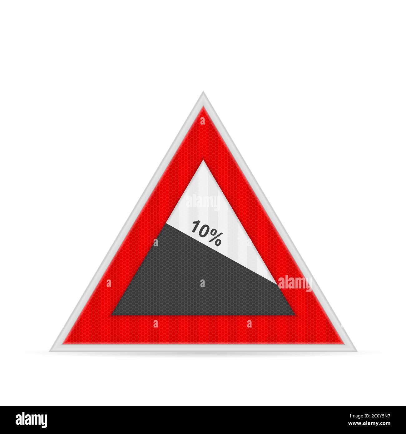 Steep downgrade road sign on a white background. Vector illustration ...