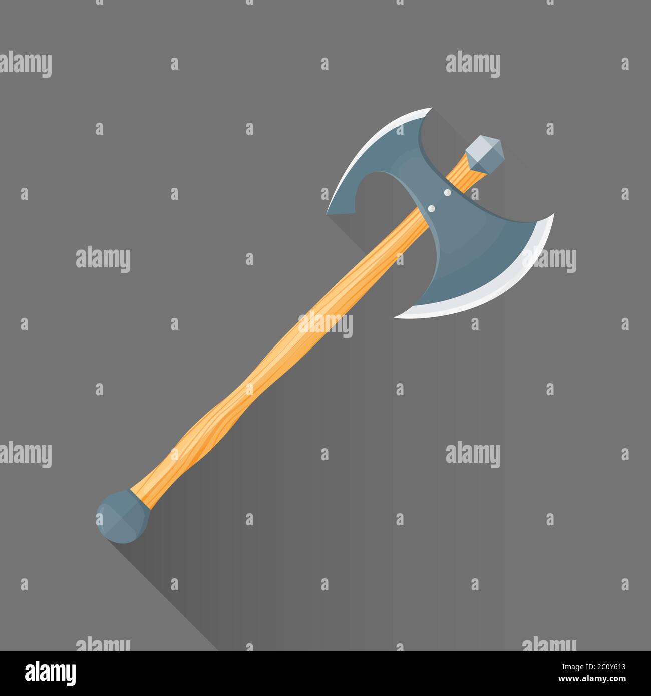 vector flat style medieval battle double ax illustration icon Stock ...