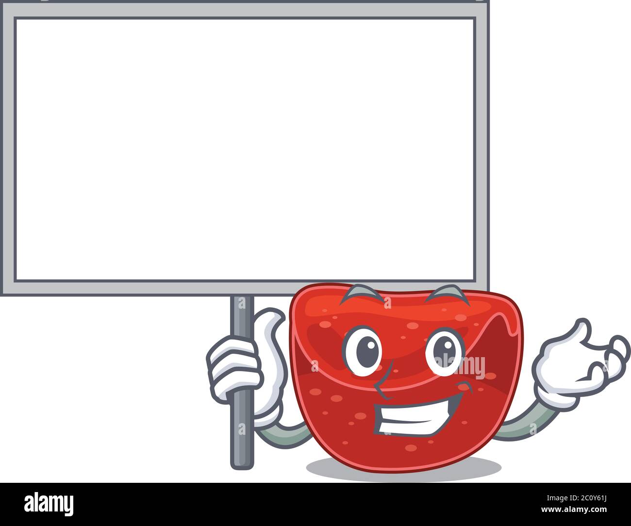 Cartoon picture of meatloaf mascot design style carries a board Stock ...