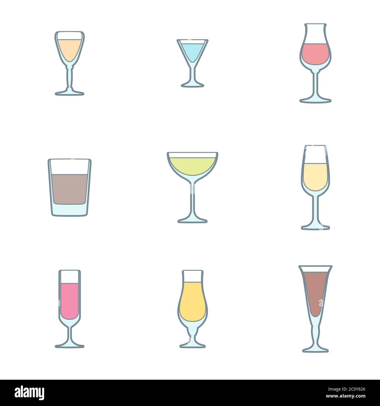 Wine and beer glasses Cut Out Stock Images & Pictures - Alamy