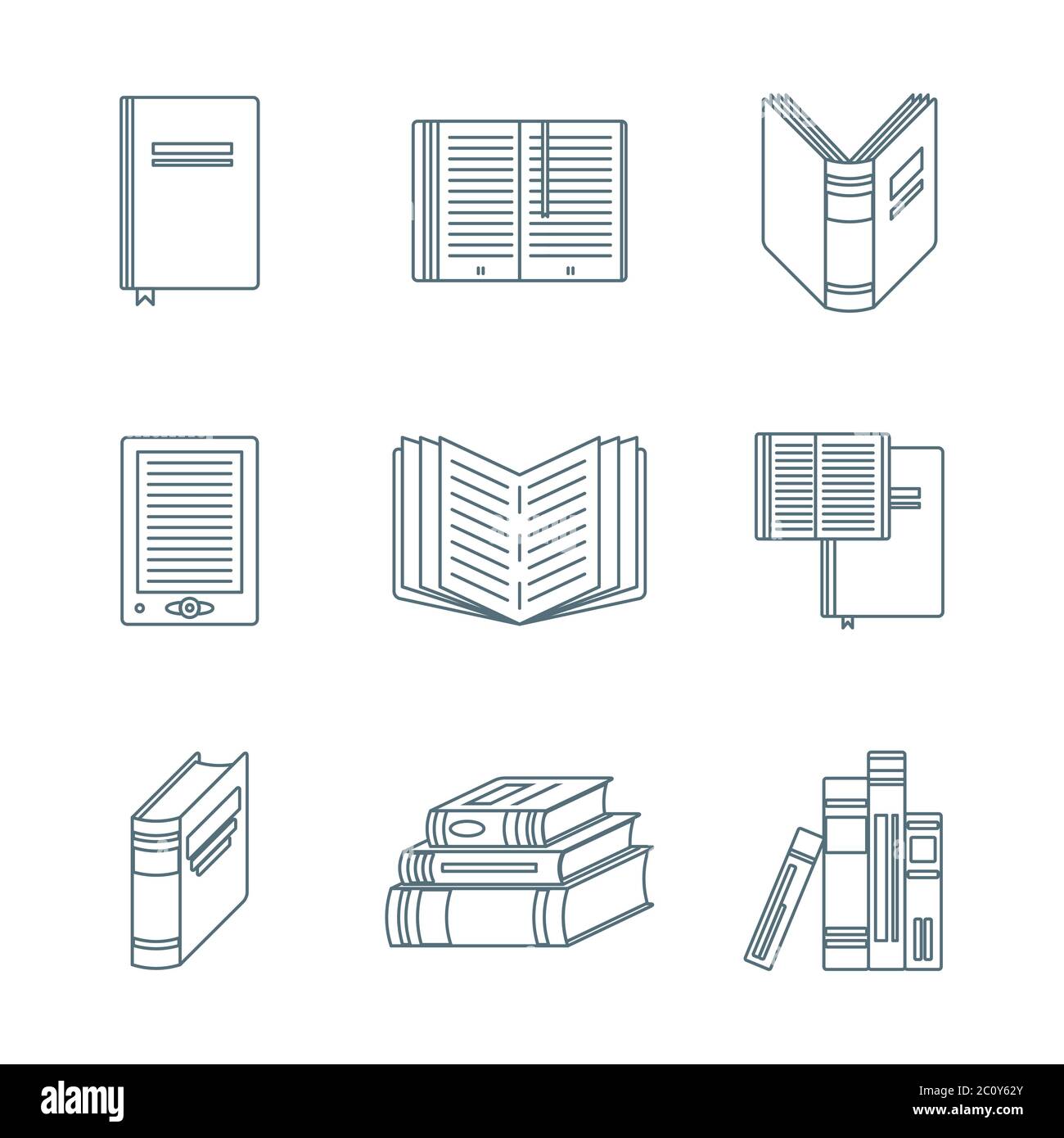 Literature outline icons vector hi-res stock photography and images - Alamy