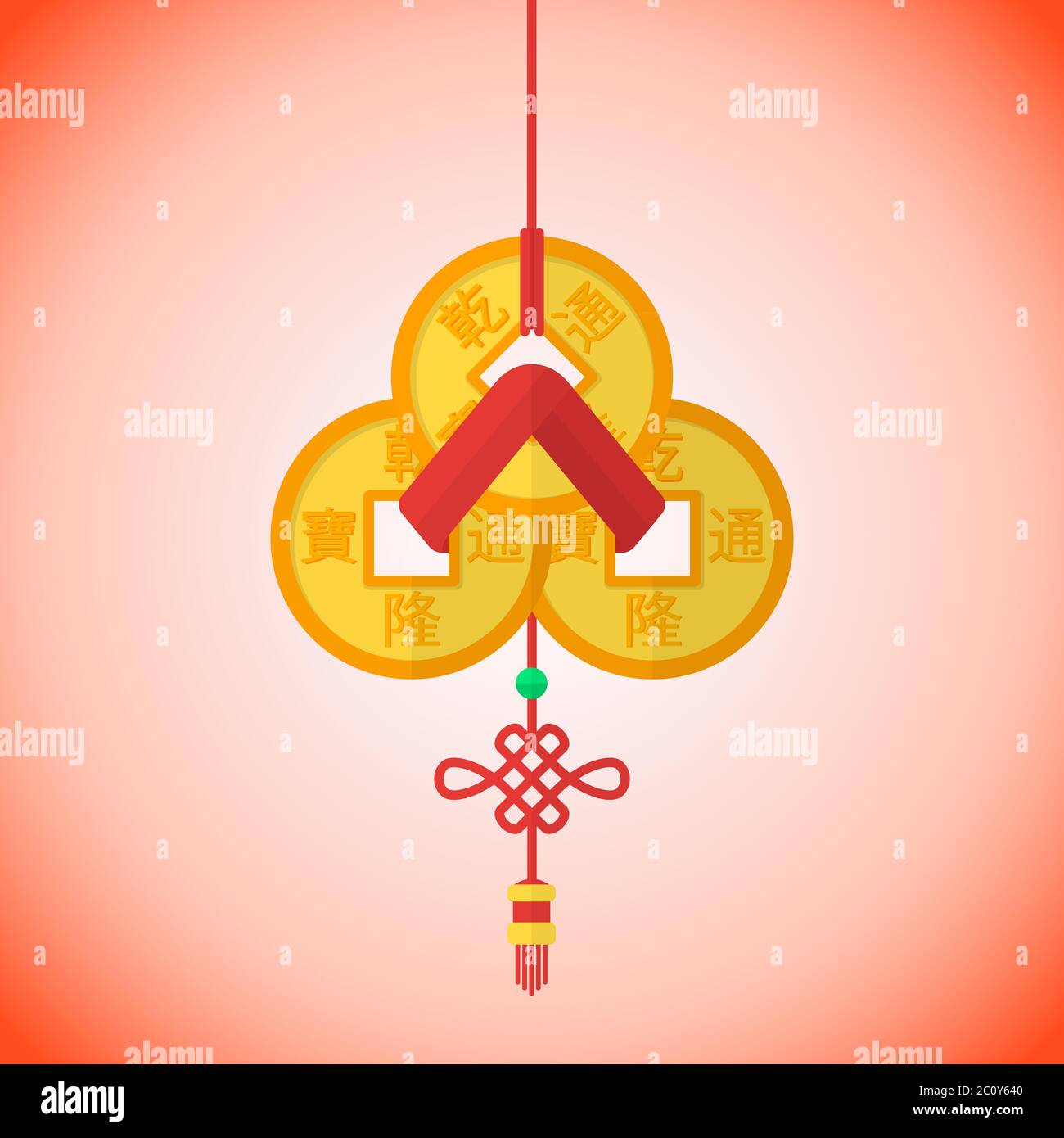 Chinese coins string hi-res stock photography and images - Alamy