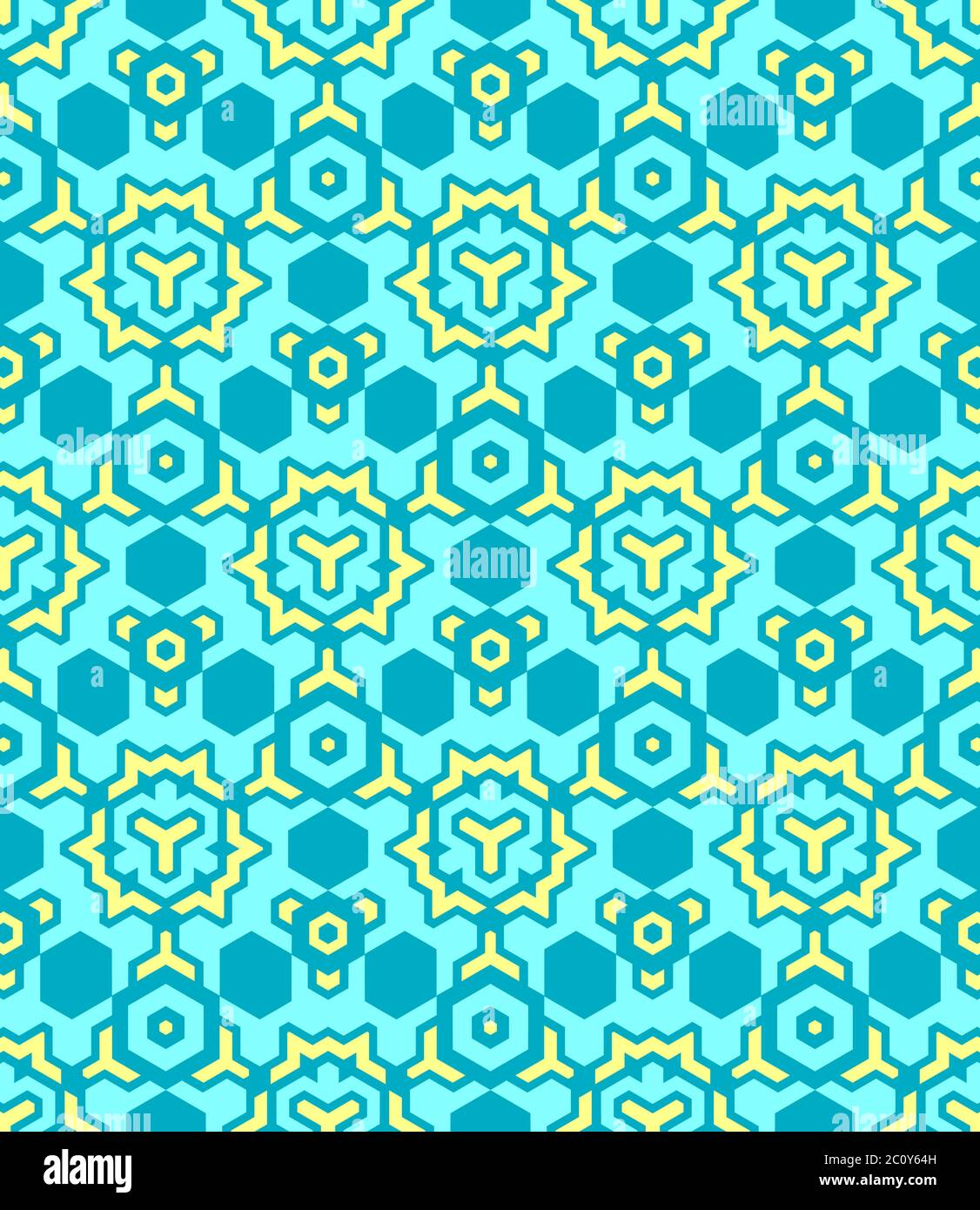 abstract geometric yellow blue seamless pattern Stock Photo - Alamy