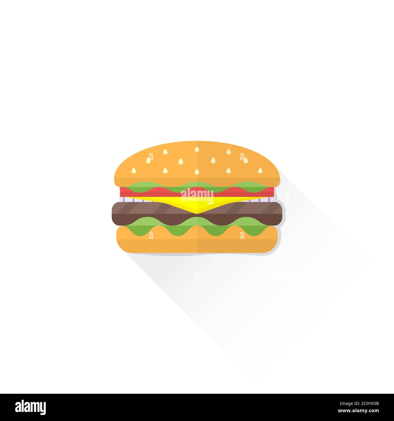 color fast food hamburger icon illustration Stock Photo - Alamy