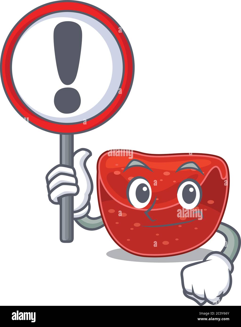 A cartoon icon of meatloaf with a exclamation sign board Stock Vector ...