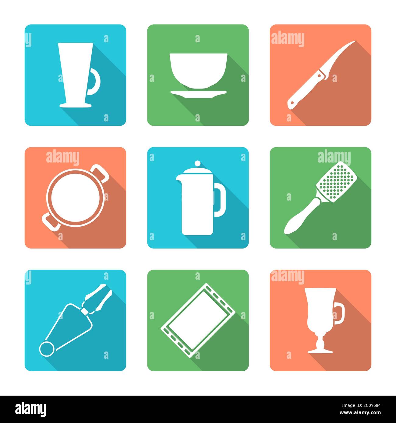 Flat set various objects Cut Out Stock Images & Pictures - Alamy