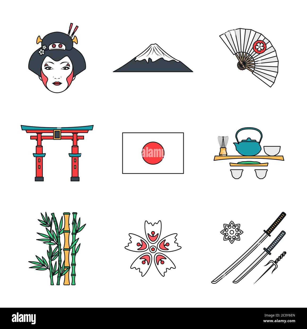 Outline sakura Cut Out Stock Images & Pictures - Alamy