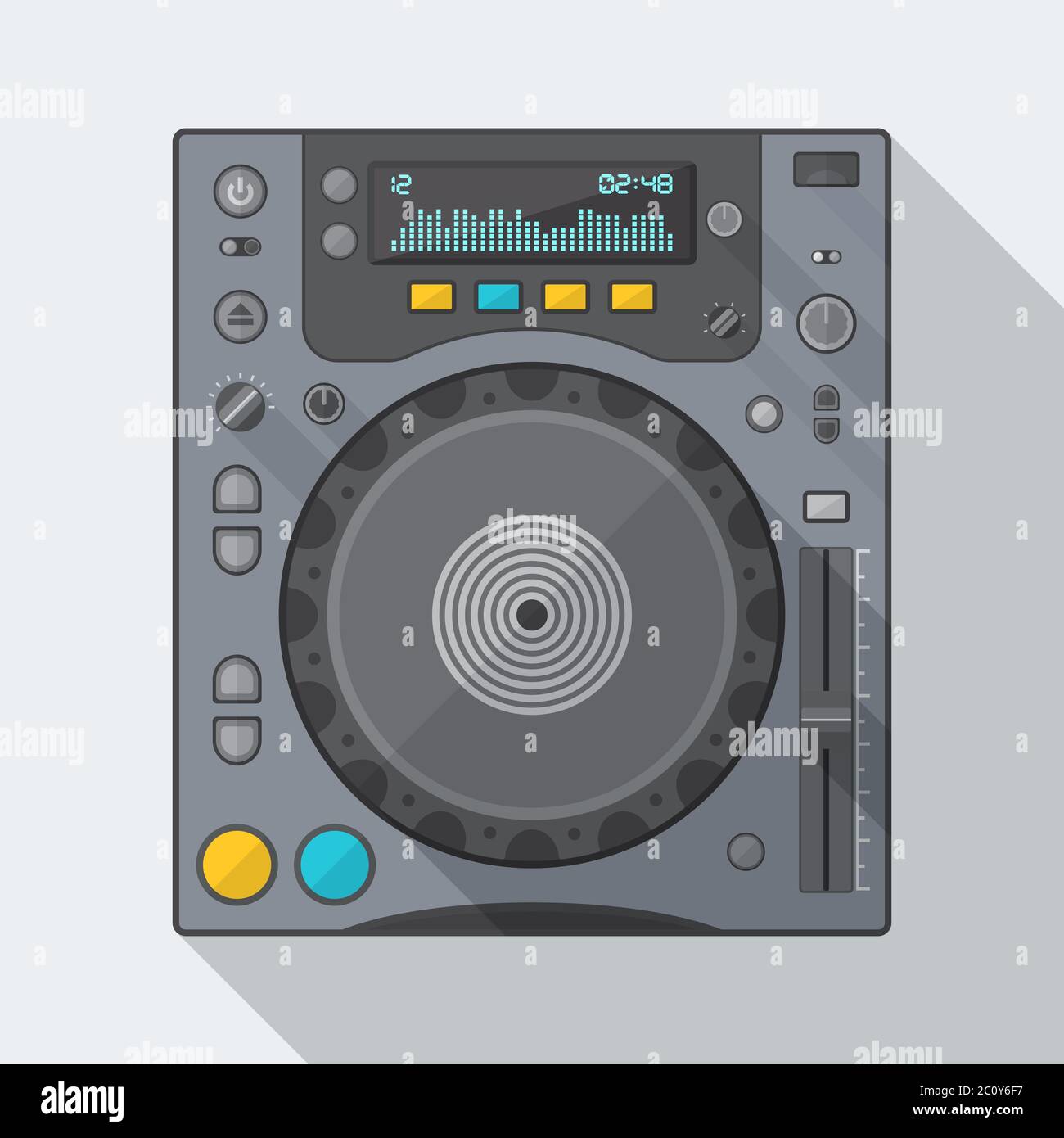 flat style dj cd player icon with shadow Stock Photo - Alamy