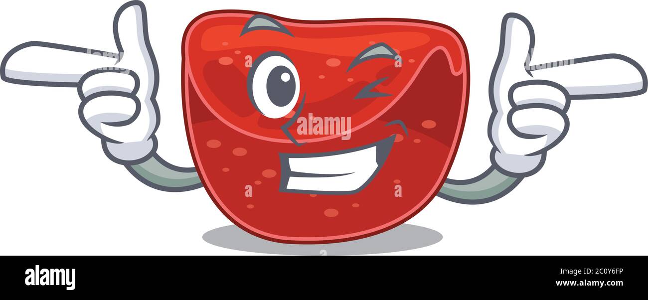 Cartoon design of meatloaf showing funny face with wink eye Stock ...