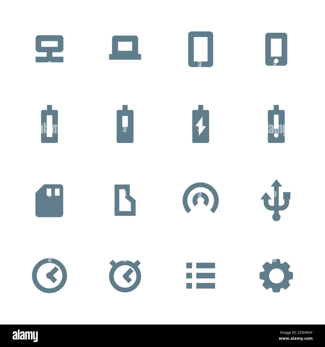 solid grey various device icons set Stock Photo - Alamy