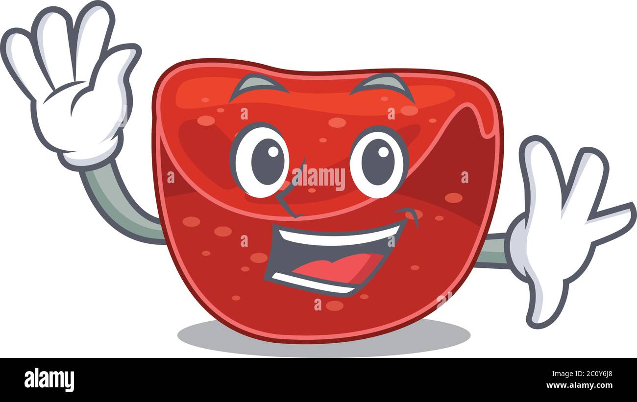 A charming meatloaf mascot design style smiling and waving hand Stock ...