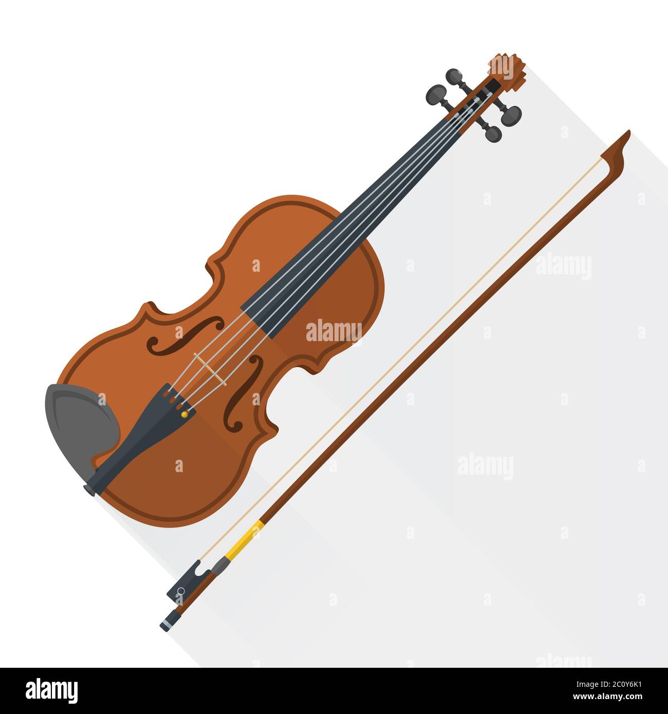 color flat style vector fiddle violin Stock Photo - Alamy