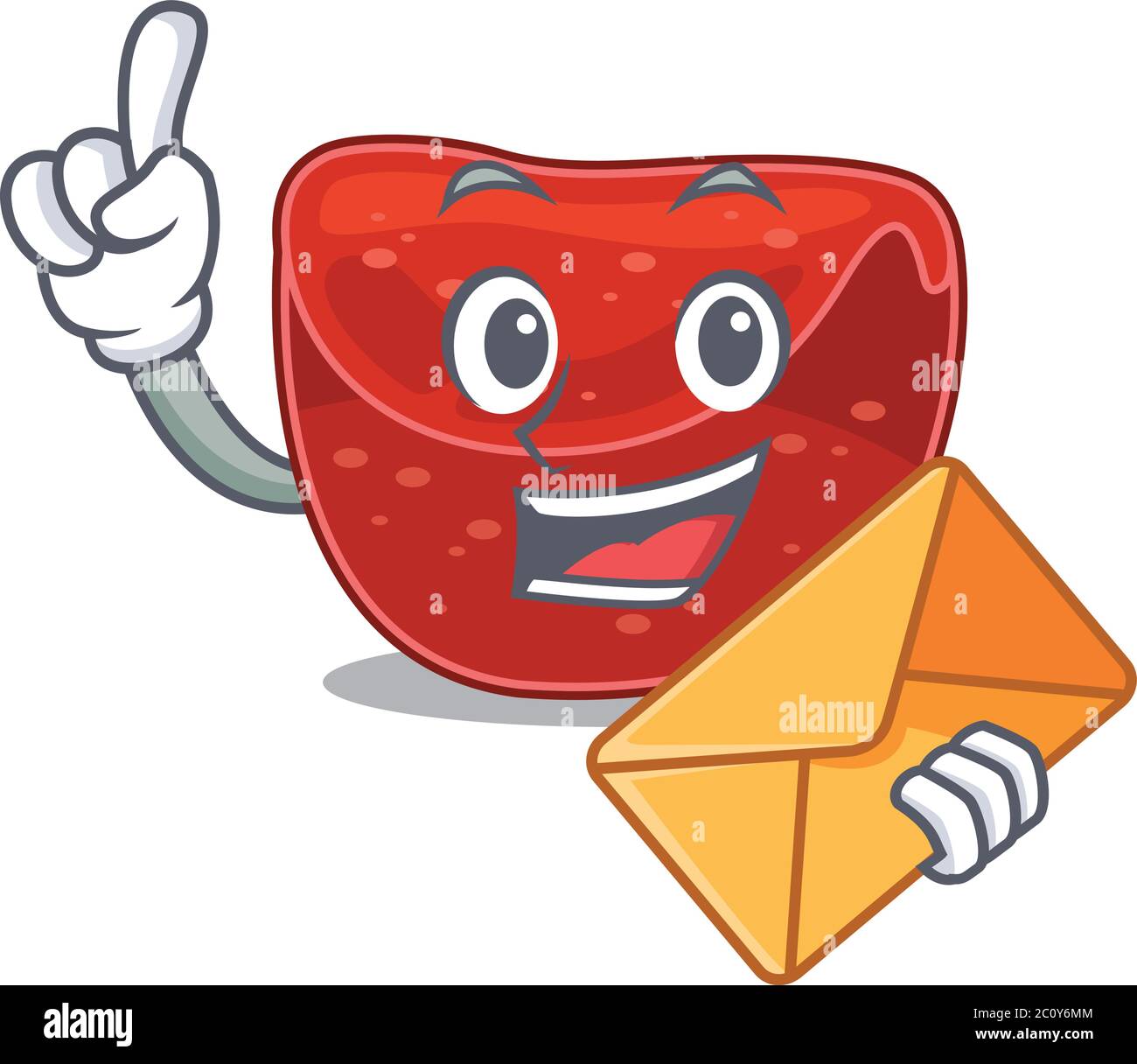 A picture of cheerful meatloaf cartoon design with brown envelope Stock ...