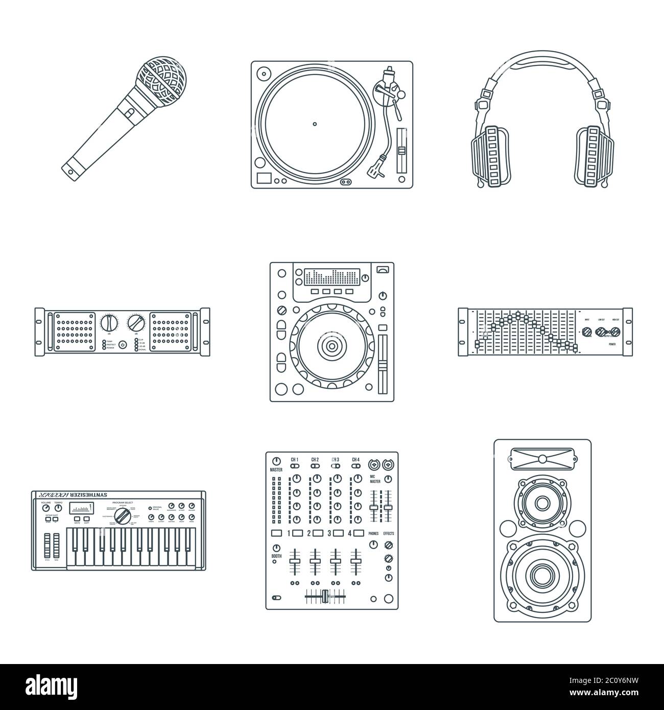 various dark outline sound devices icons set Stock Photo - Alamy various dark outline sound devices icons set Stock Photo - Alamy