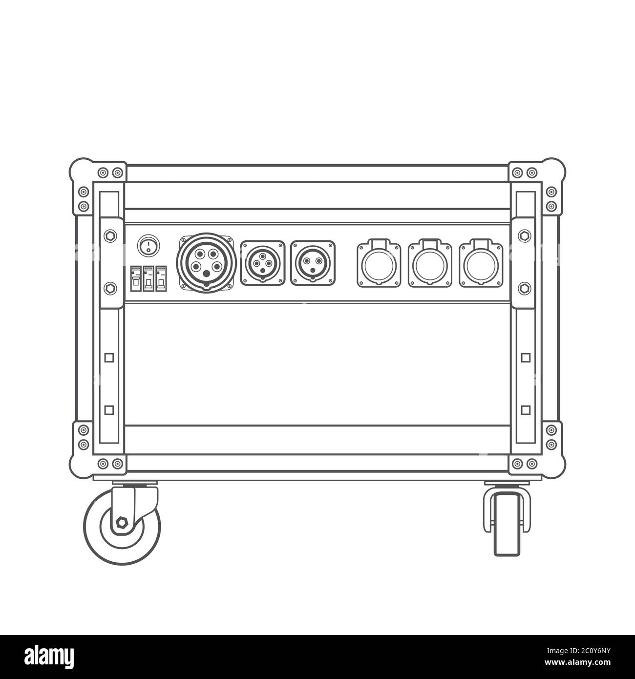 dark contour concert stage rack box power sockets panel illustration ...