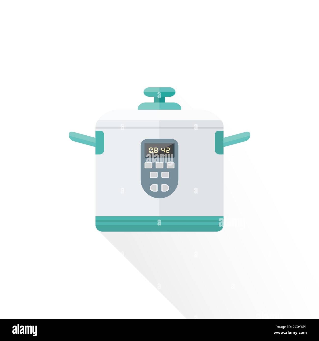 vector flat style white kitchen multicooker illustration Stock Photo ...