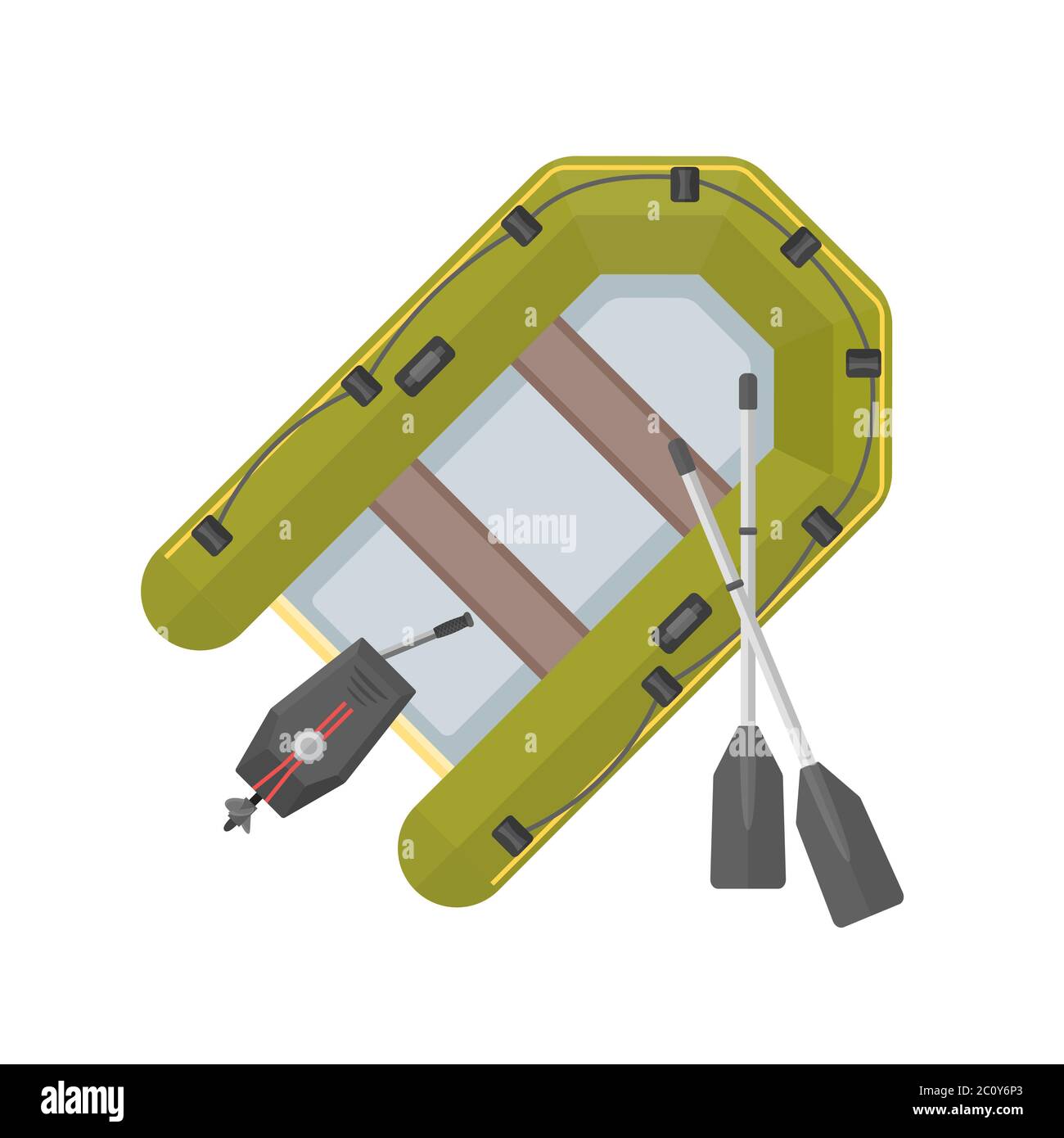 vector flat style inflatable boat illustration Stock Photo - Alamy