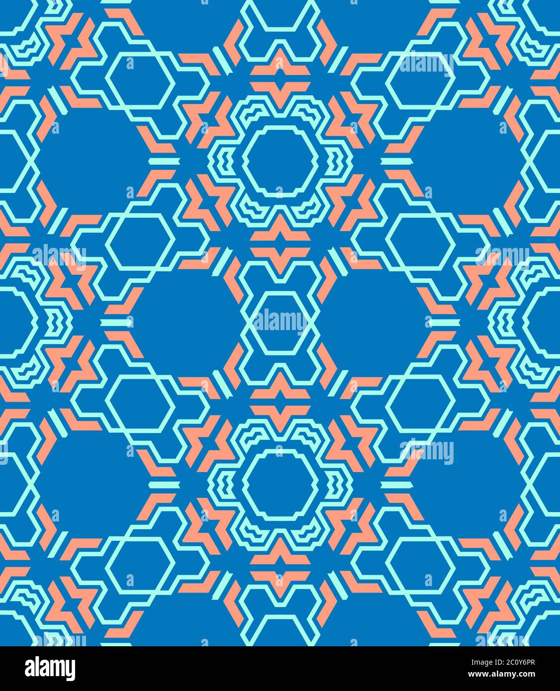 abstract geometric blue red seamless pattern Stock Photo - Alamy