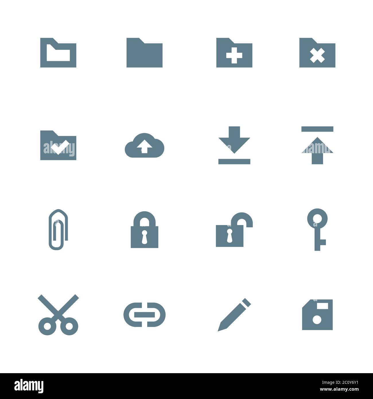 solid grey various file actions icons set Stock Photo - Alamy