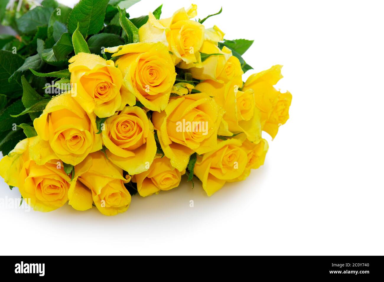 Yellow rose bouquet isolated Stock Photo - Alamy