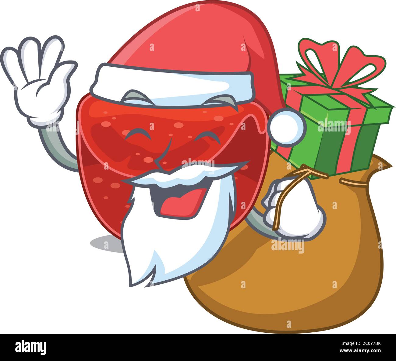 Cartoon design of meatloaf Santa having Christmas gift Stock Vector ...