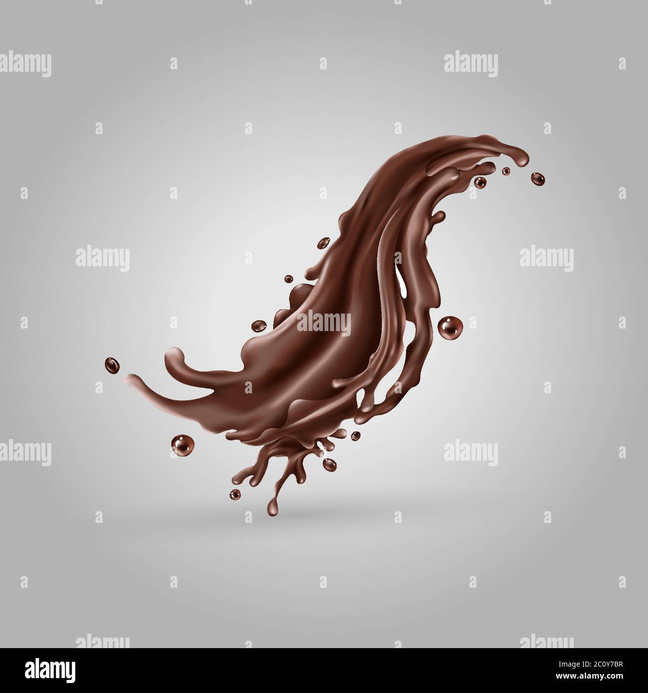 Liquid chocolate splash on a gray background Stock Vector Image & Art ...