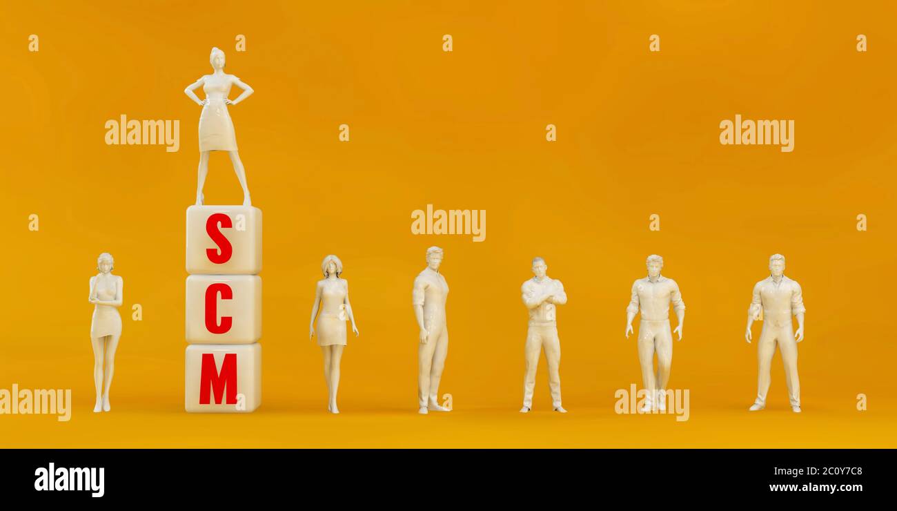 SCM Supply Chain Management Presentation Background in Orange and Red ...