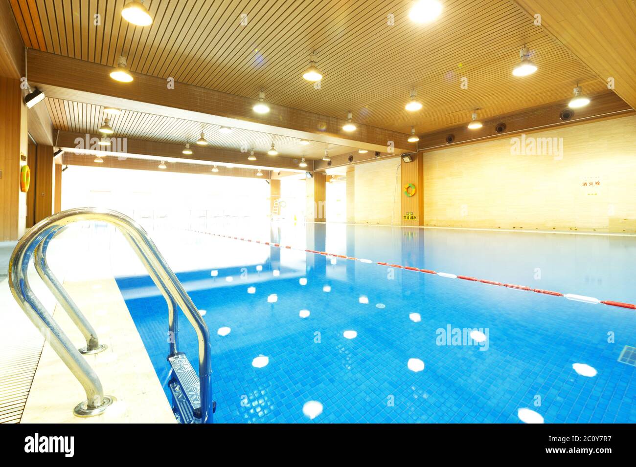 design of swimming pool in modern gym Stock Photo - Alamy