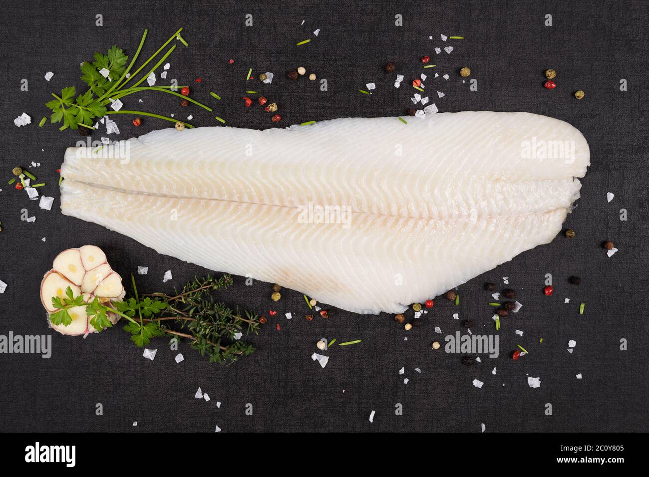Fresh halibut fillet Stock Photo - Alamy