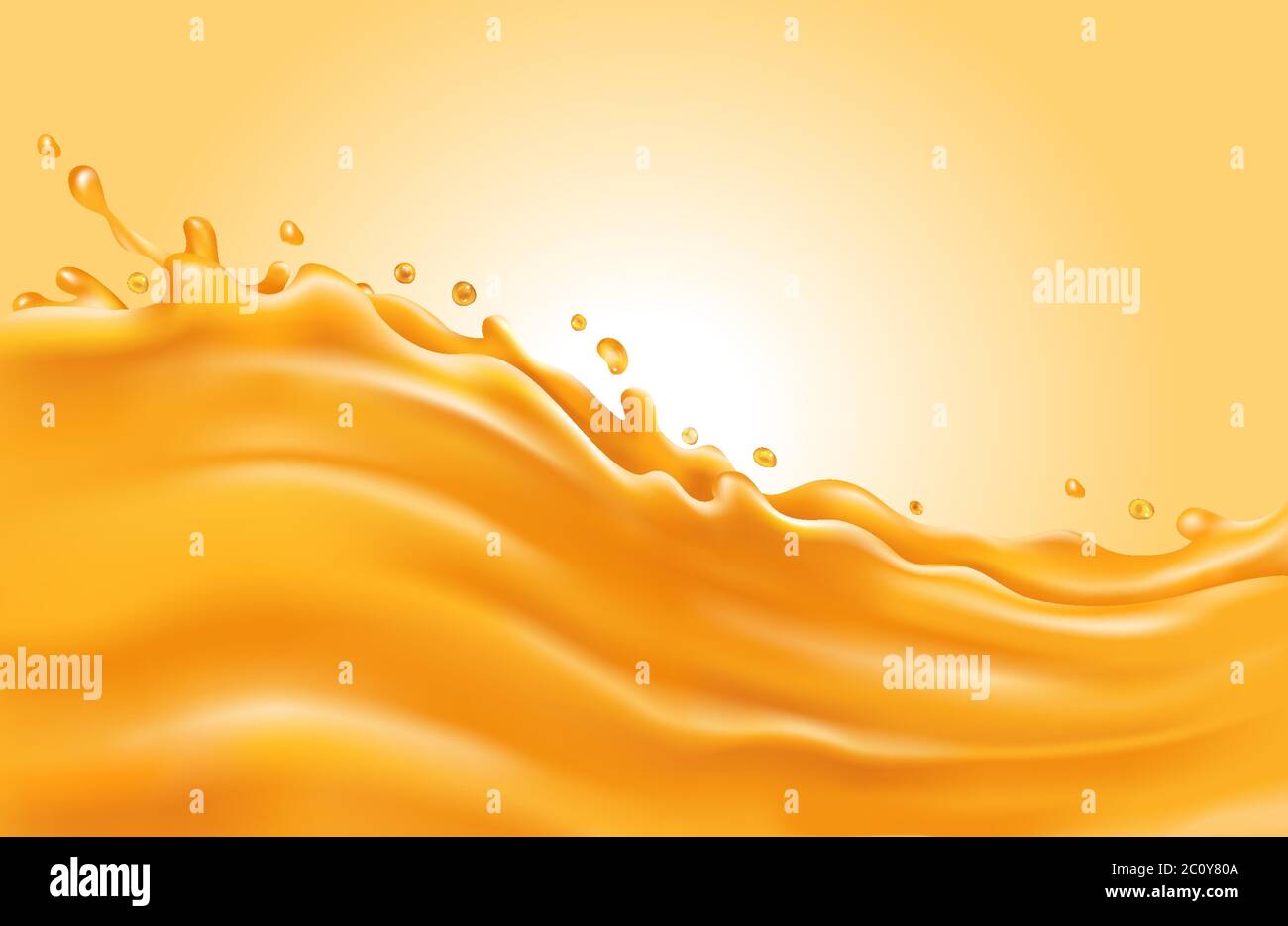Orange juice splash wave on an orange background Stock Vector Image ...