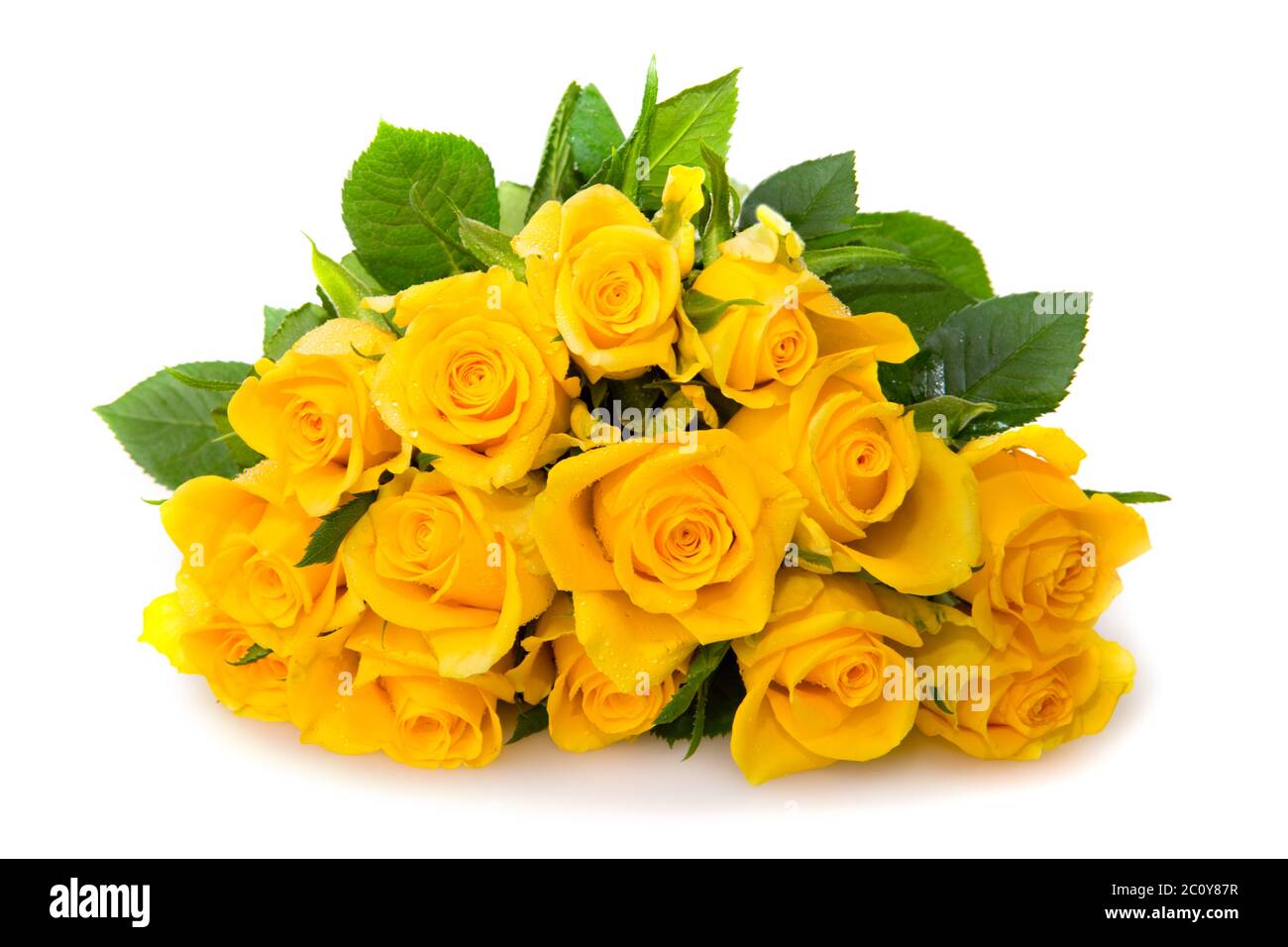 Yellow rose bouquet isolated Stock Photo - Alamy
