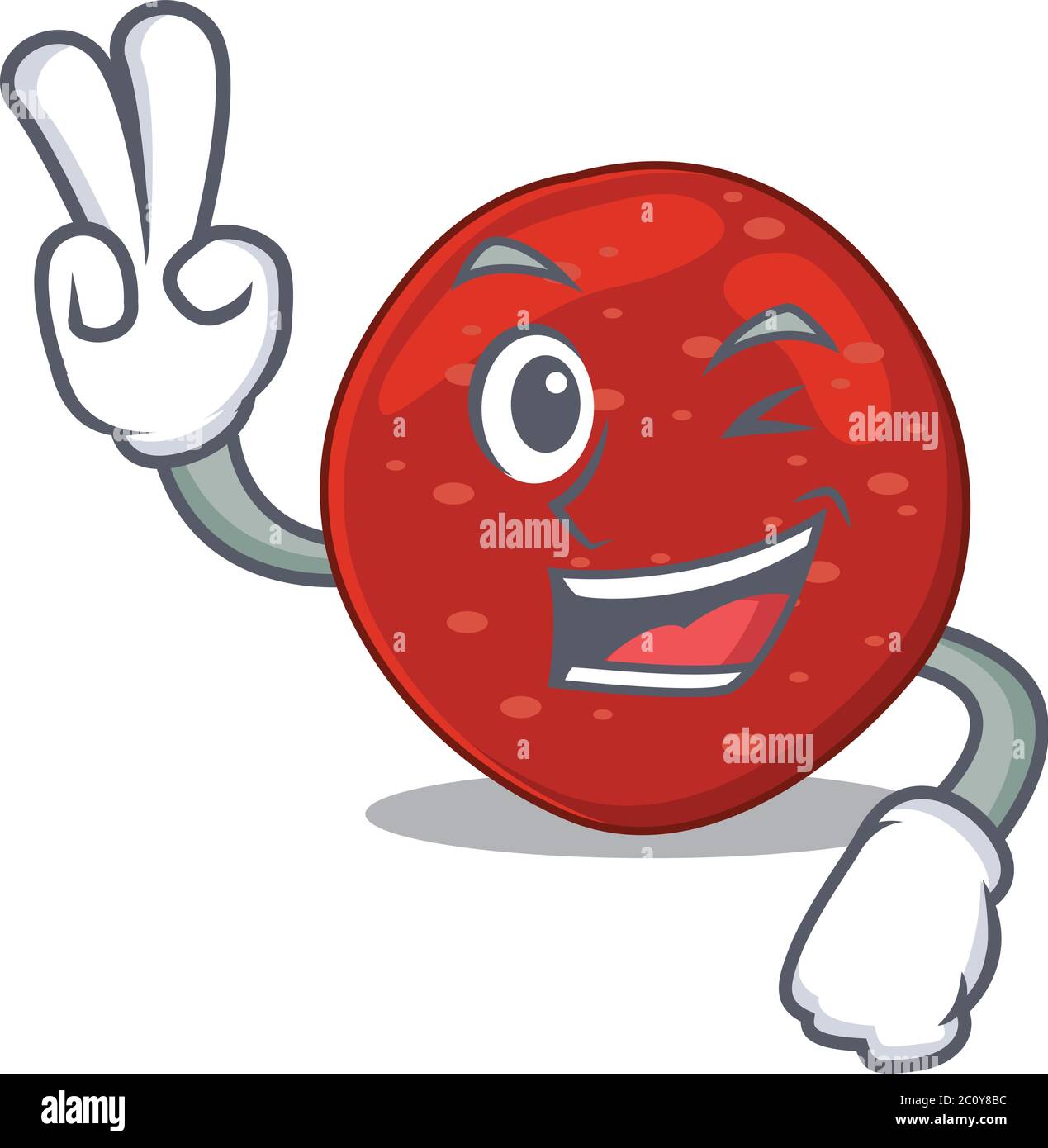 Happy peperoni cartoon design concept show two fingers Stock Vector ...