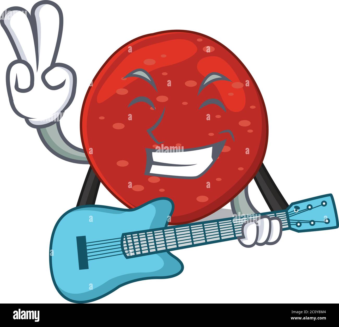 brilliant musician of peperoni cartoon design playing music with a ...