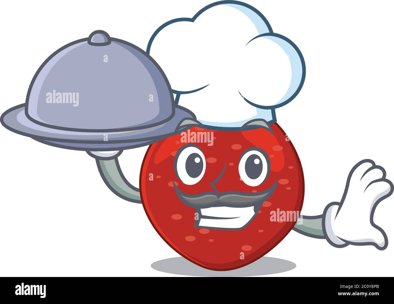 mascot design of peperoni chef serving food on tray Stock Vector Image ...