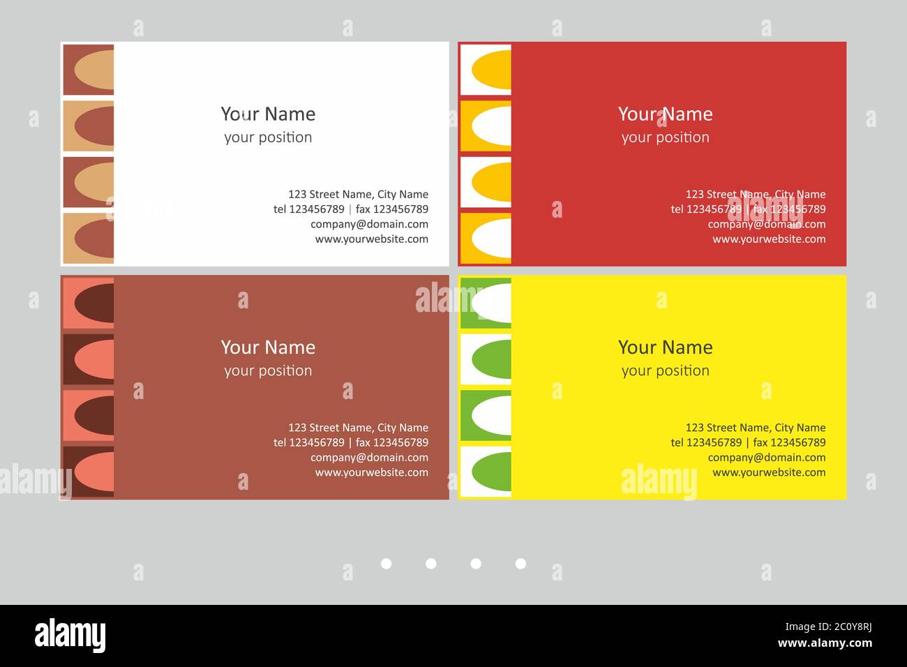 Set of colorful business card templates. Simple geometric abstract ...