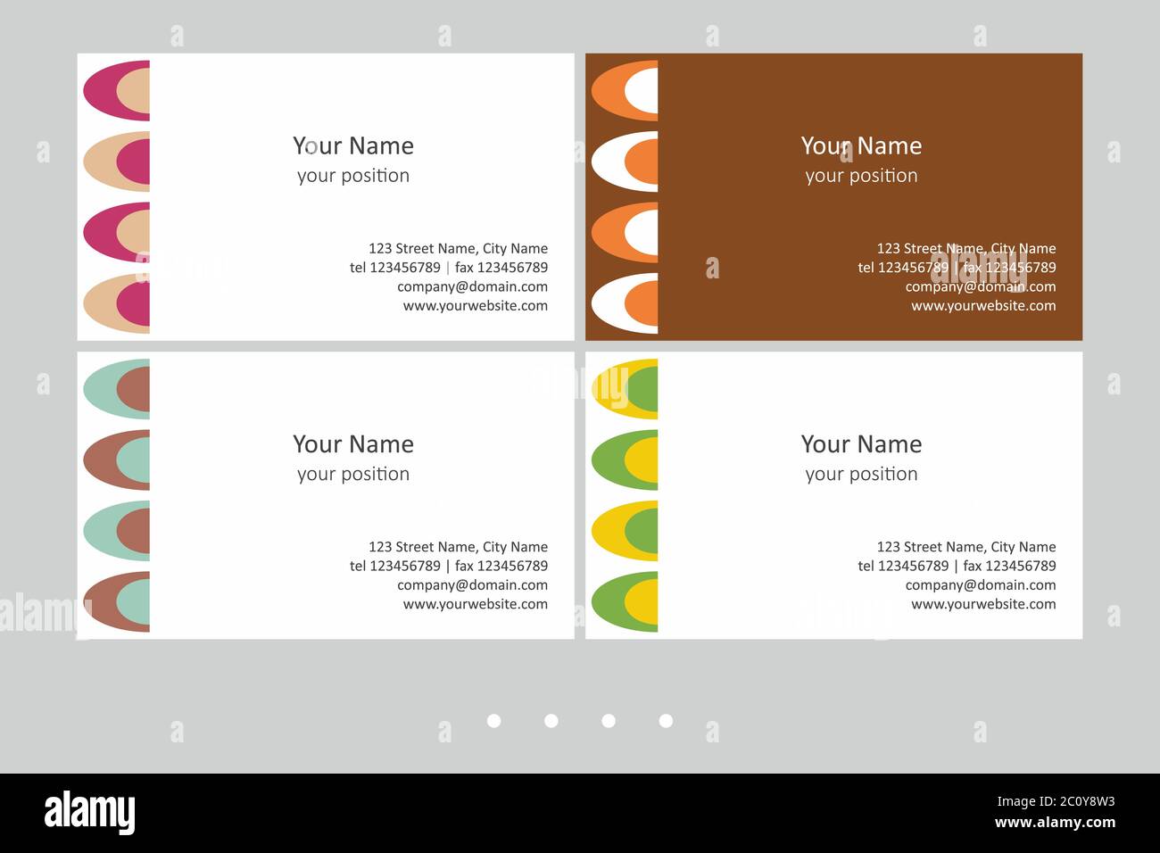 Set of colorful business card templates. Simple geometric abstract ...