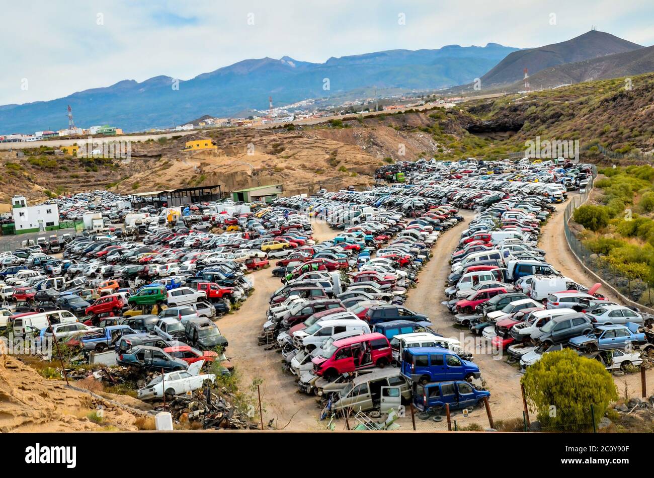 Old Junk Cars On Junkyard Stock Photo - Alamy