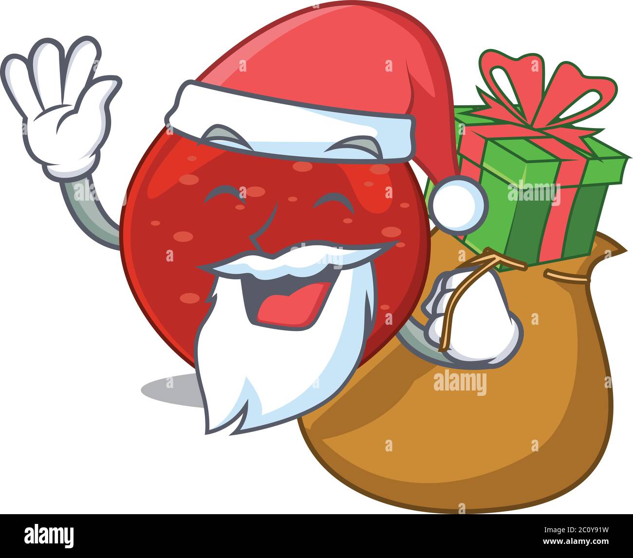 Cartoon design of peperoni Santa having Christmas gift Stock Vector ...
