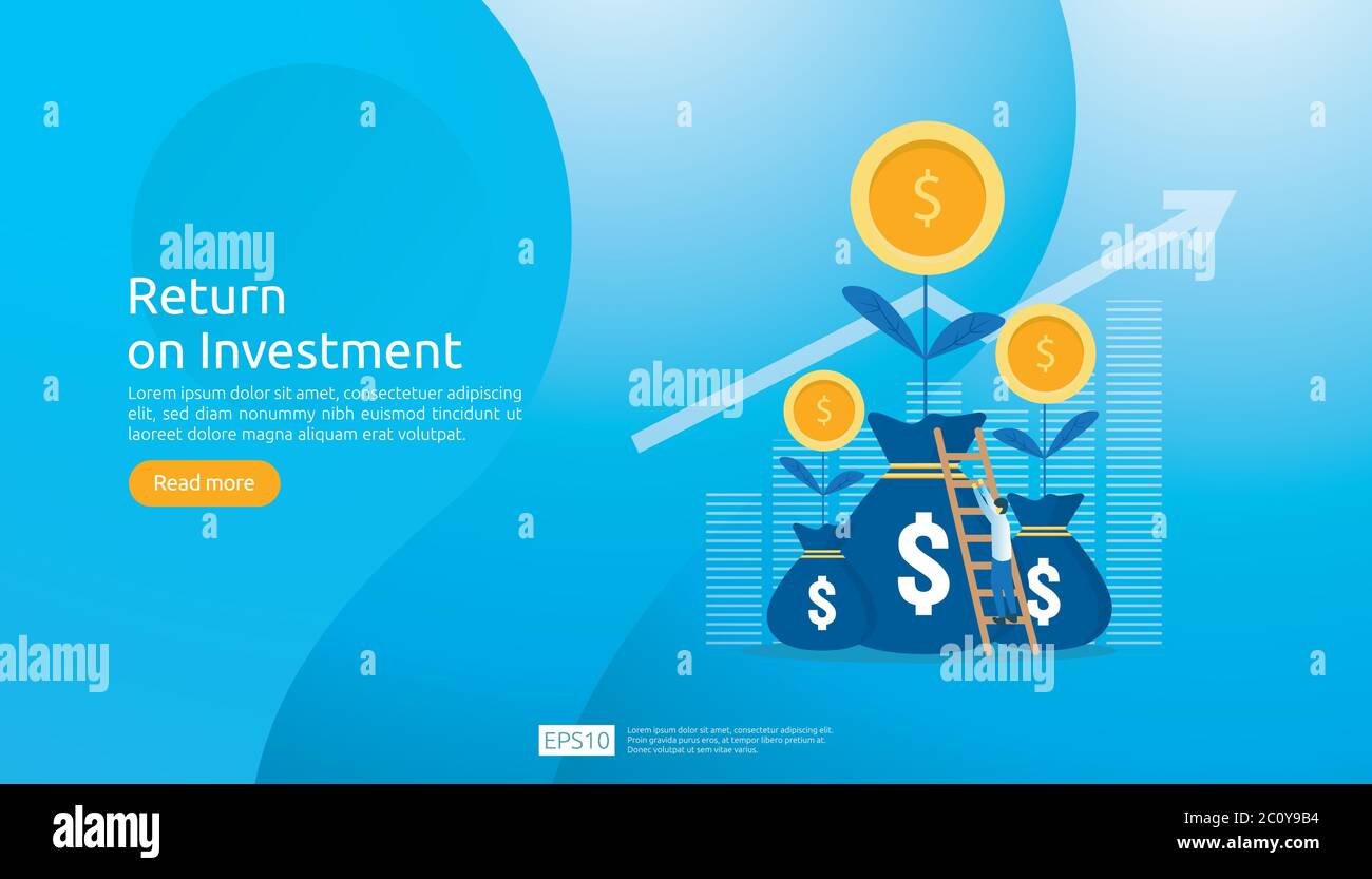 Return on investment ROI concept. business growth arrows to success ...