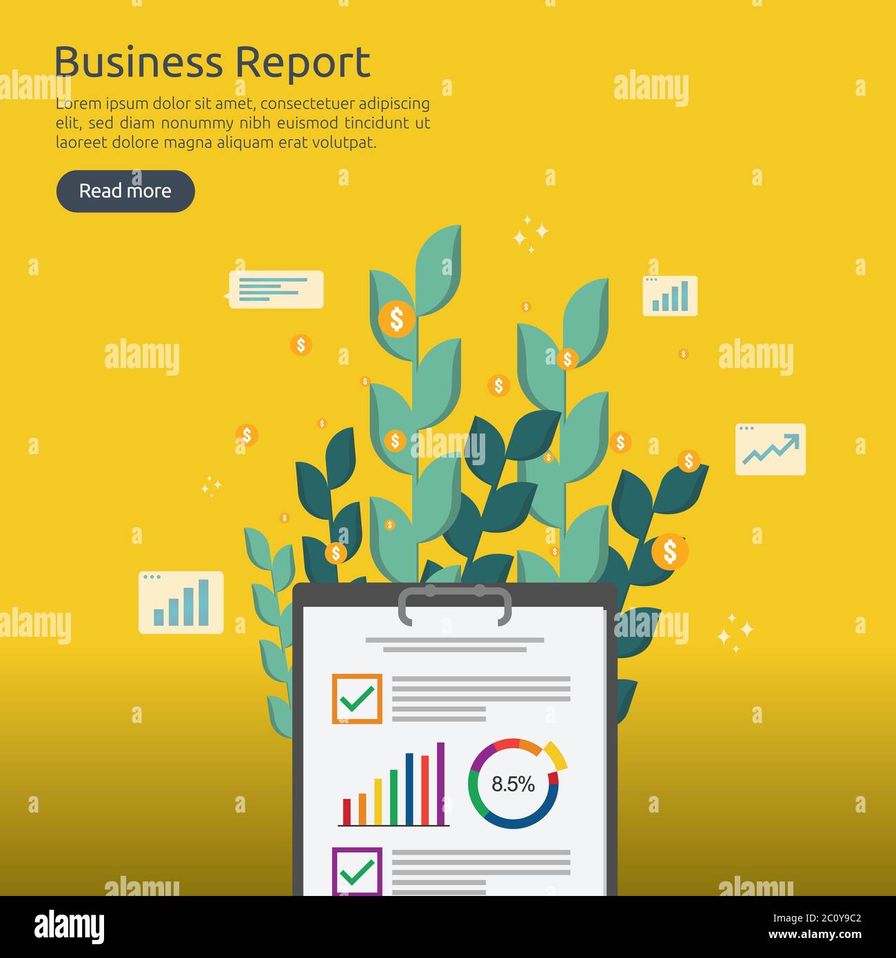 Accounting concept on clipboard Stock Vector Images - Alamy