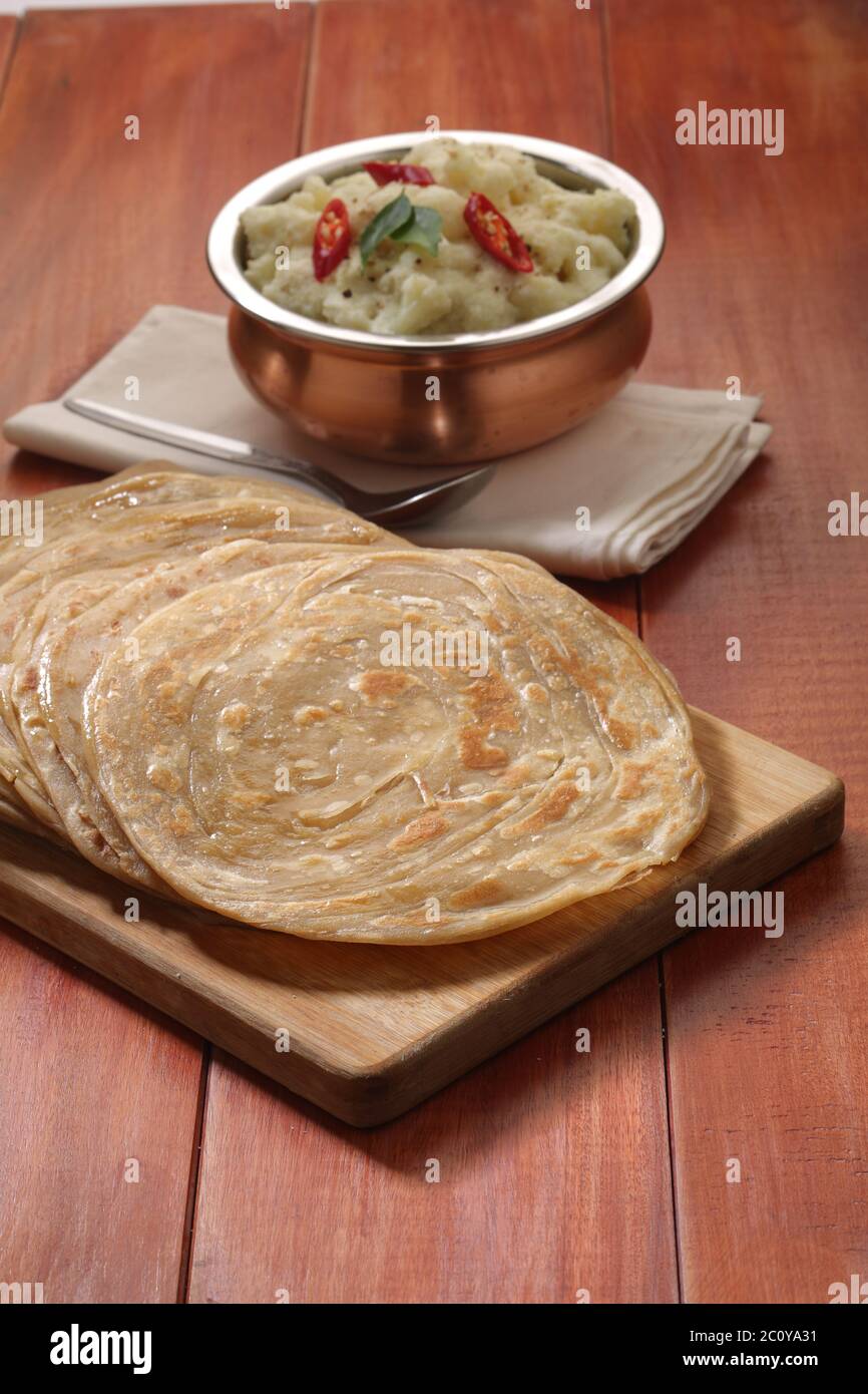 Homemade Kerala Parotta/porotta/paratha/layered flat bread using wheat ...