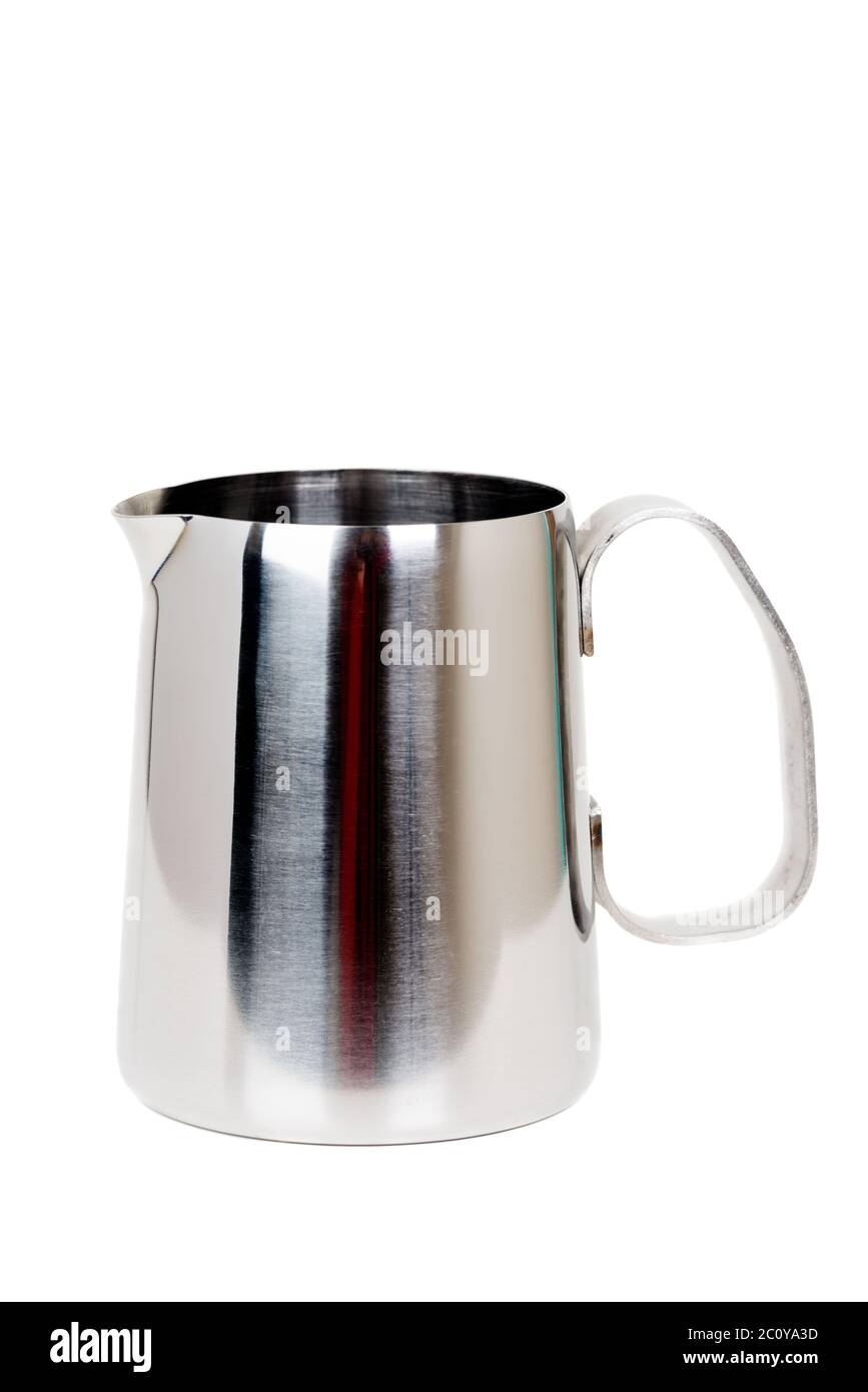 Stainless Steel Milk Boiler Jug isolated Stock Photo - Alamy