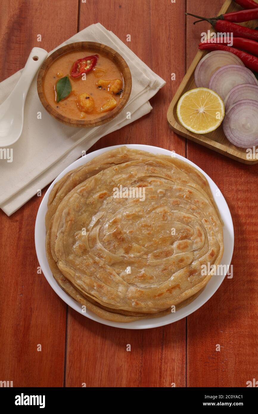 Homemade Kerala Parotta/porotta/paratha/layered flat bread using wheat ...