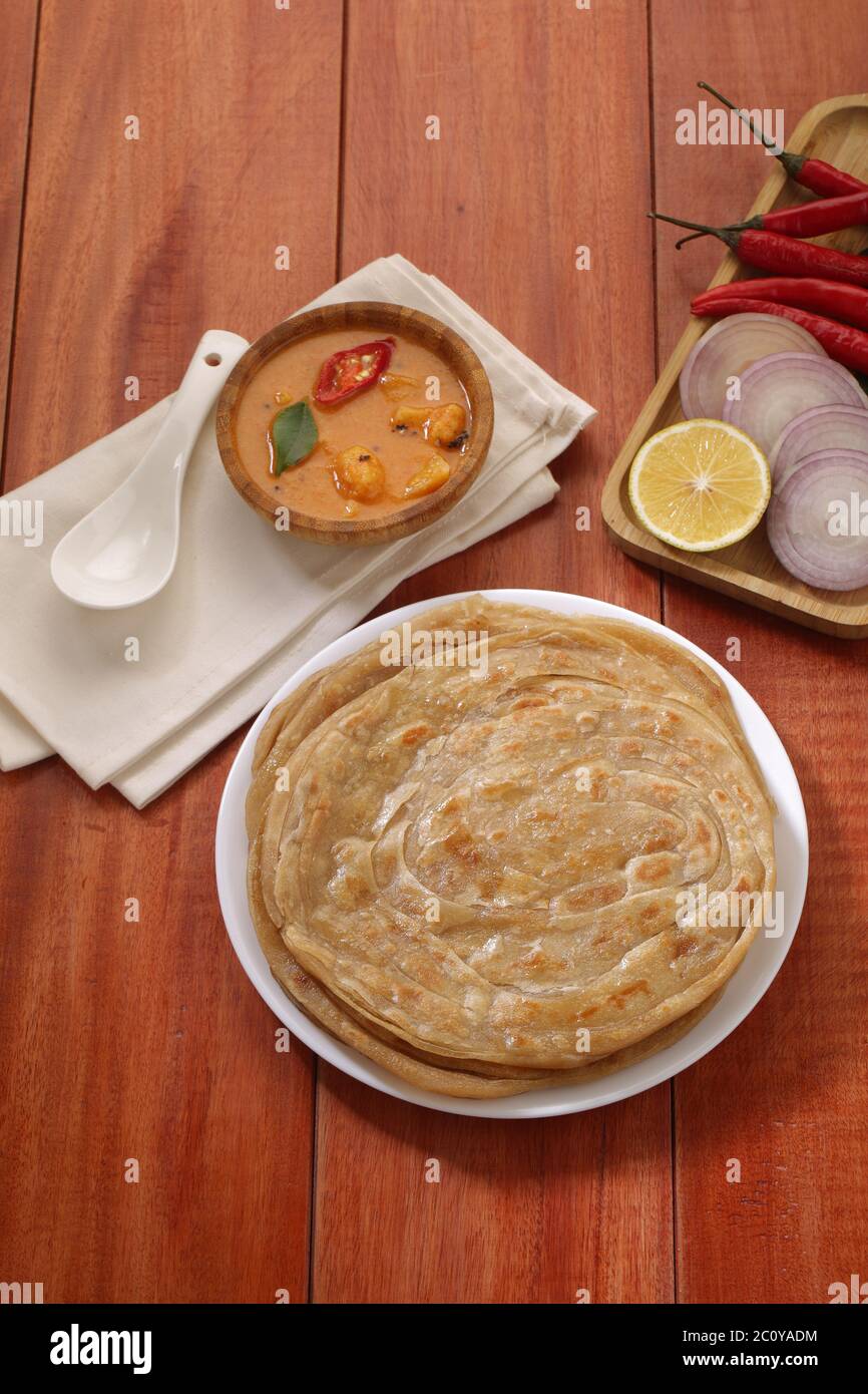 Homemade Kerala Parotta/porotta/paratha/layered flat bread using wheat ...